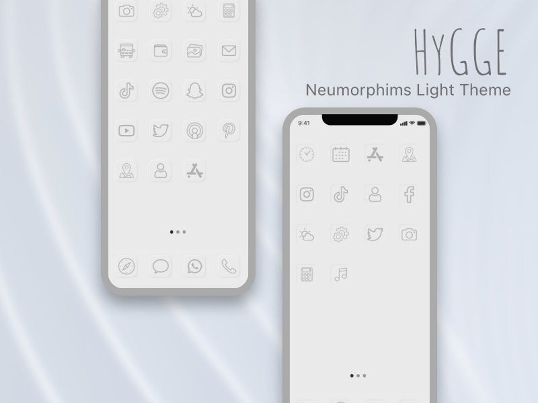 3D EFFECT Ios 14 iPhone NEUMORPHISM Light Theme | Apple Home Screen ...