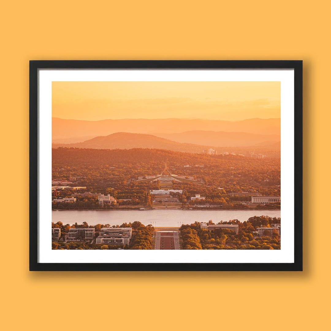 Canberra Golden Hour Sunset Print | Australian Capital City Home Decor ...