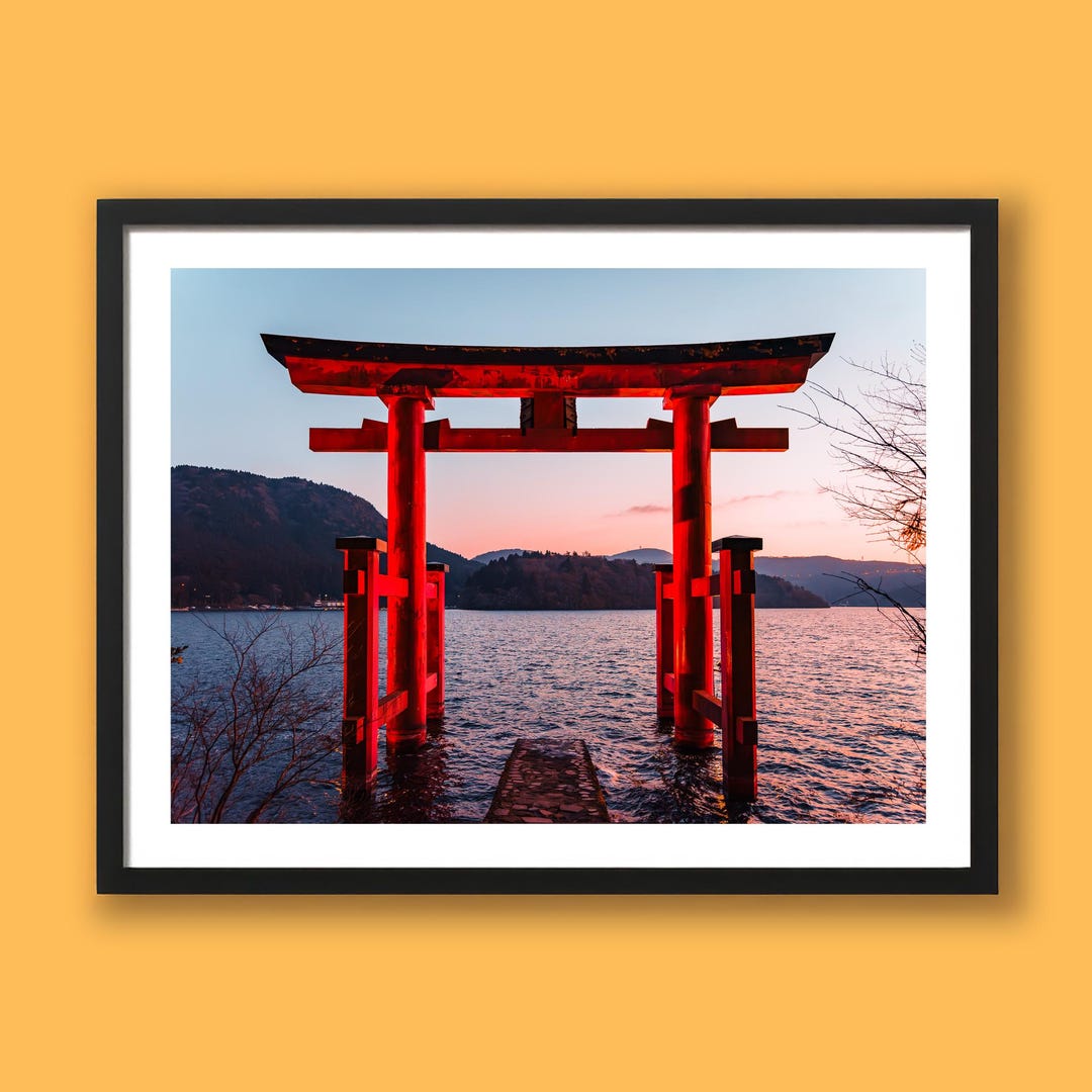 Hakone Shrine Torii Gate Print | Lake Ashi Japan Wall Art (unframed) - Etsy