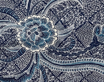 Indigo Hand-drawn Batik, Hand-dyed, Natural Dye, Indonesian Batik Tulis ...