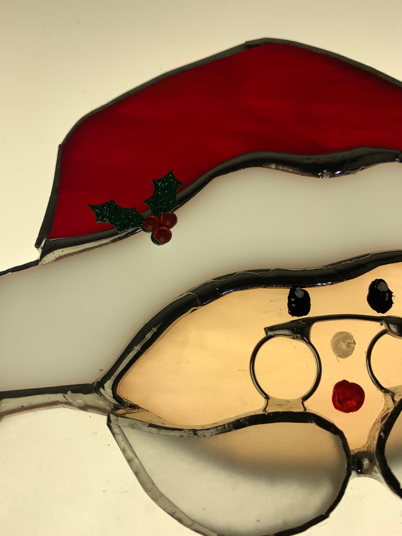 Stained Glass Santa With Glasses - Etsy
