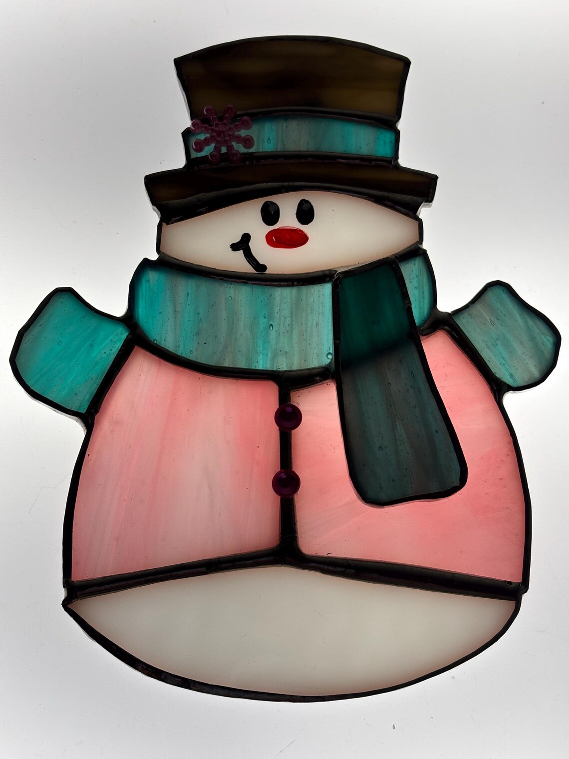 Stained Glass Snowman - Etsy