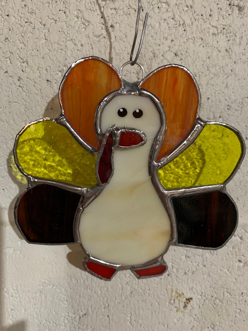 Stained Glass Happy Turkey - Etsy