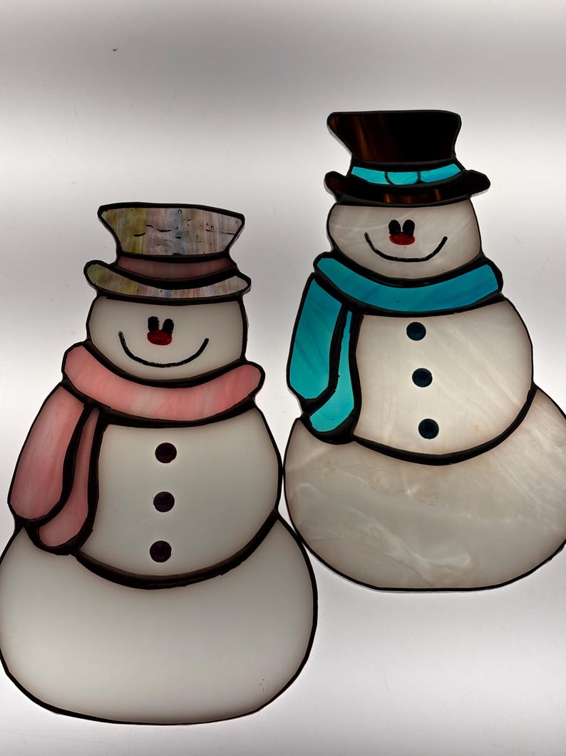 Stained Glass Snowman - Etsy