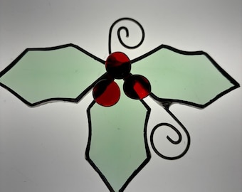 Stained Glass Holly Leaves and Berries - Etsy