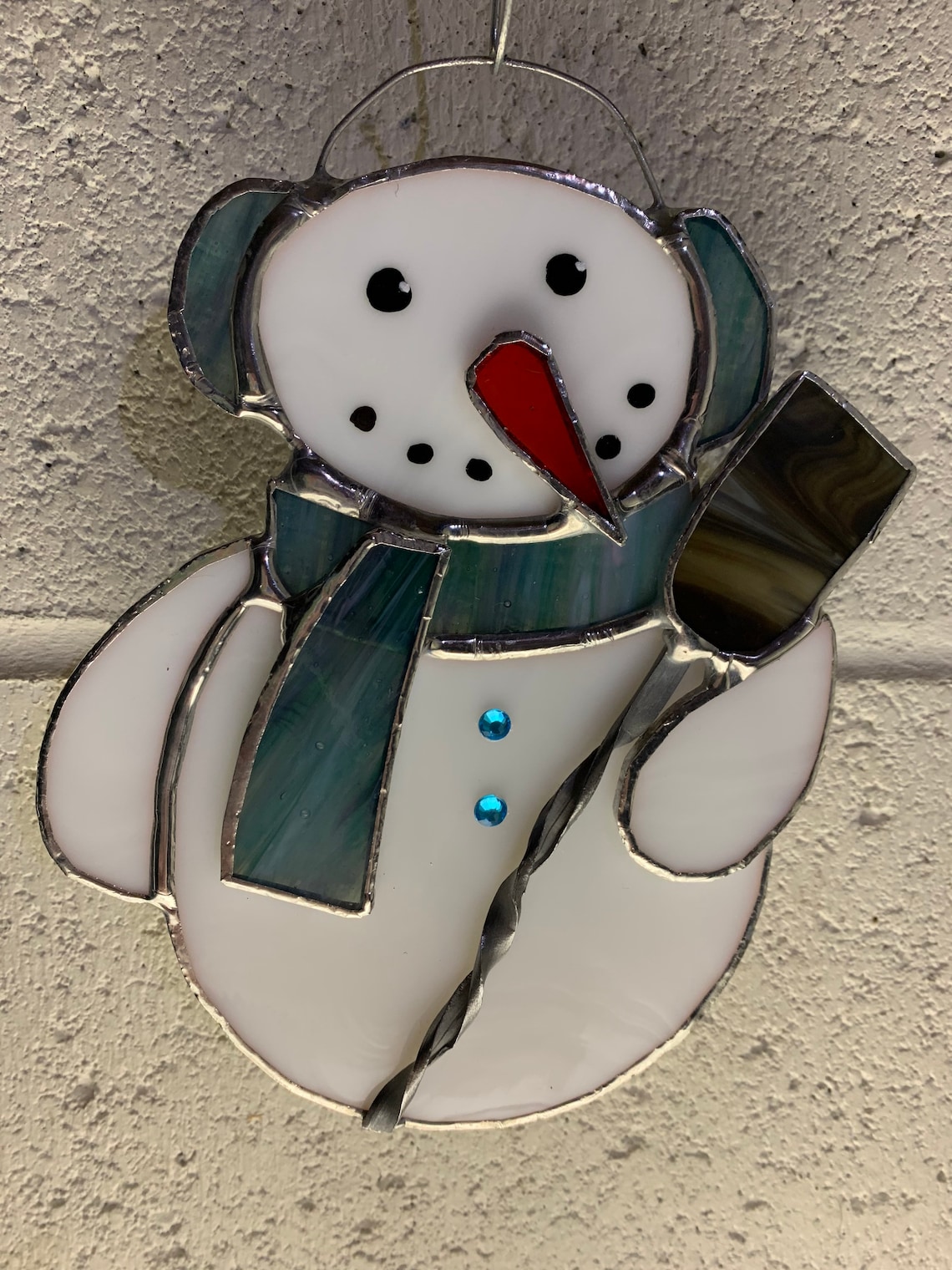 Stained glass snowman | Etsy