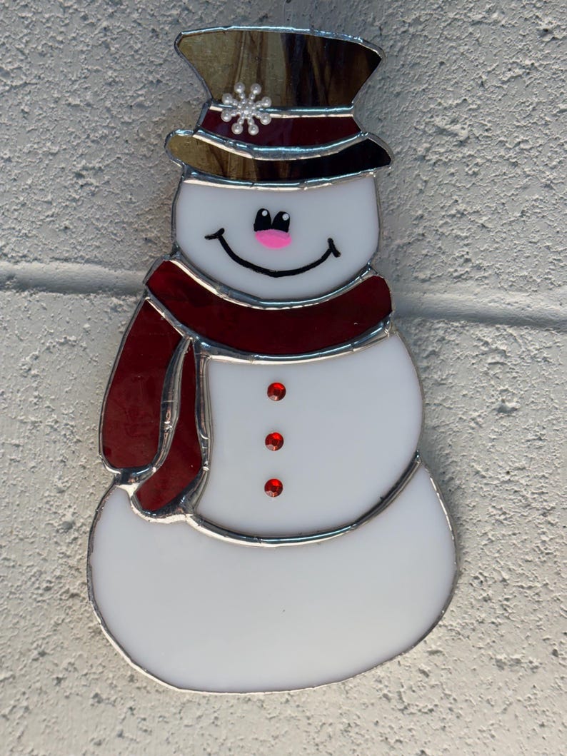 Stained Glass Snowman - Etsy
