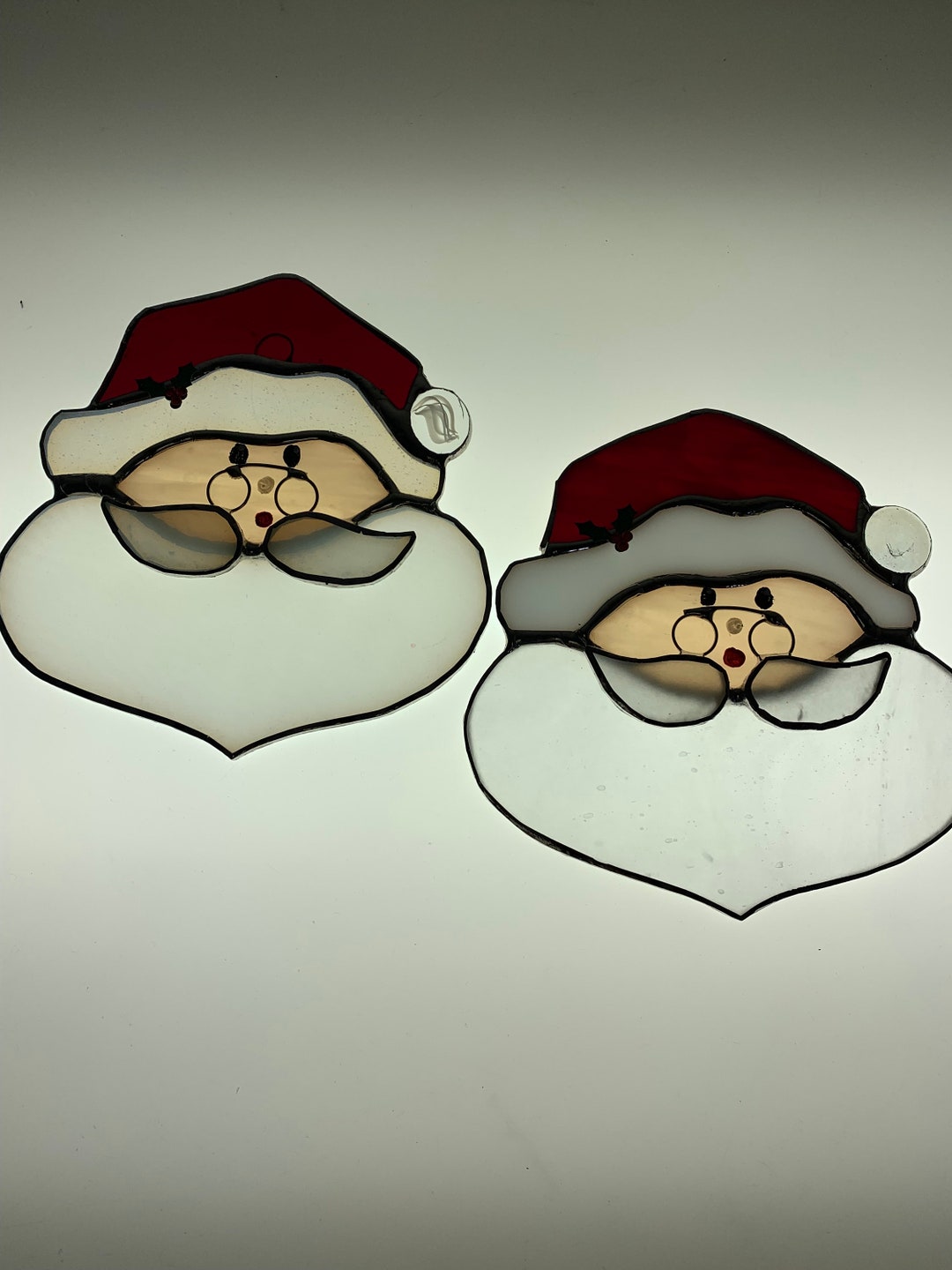 Stained Glass Santa With Glasses - Etsy