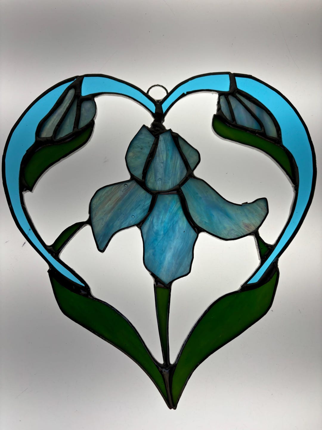 Stained Glass Iris Heart - Etsy