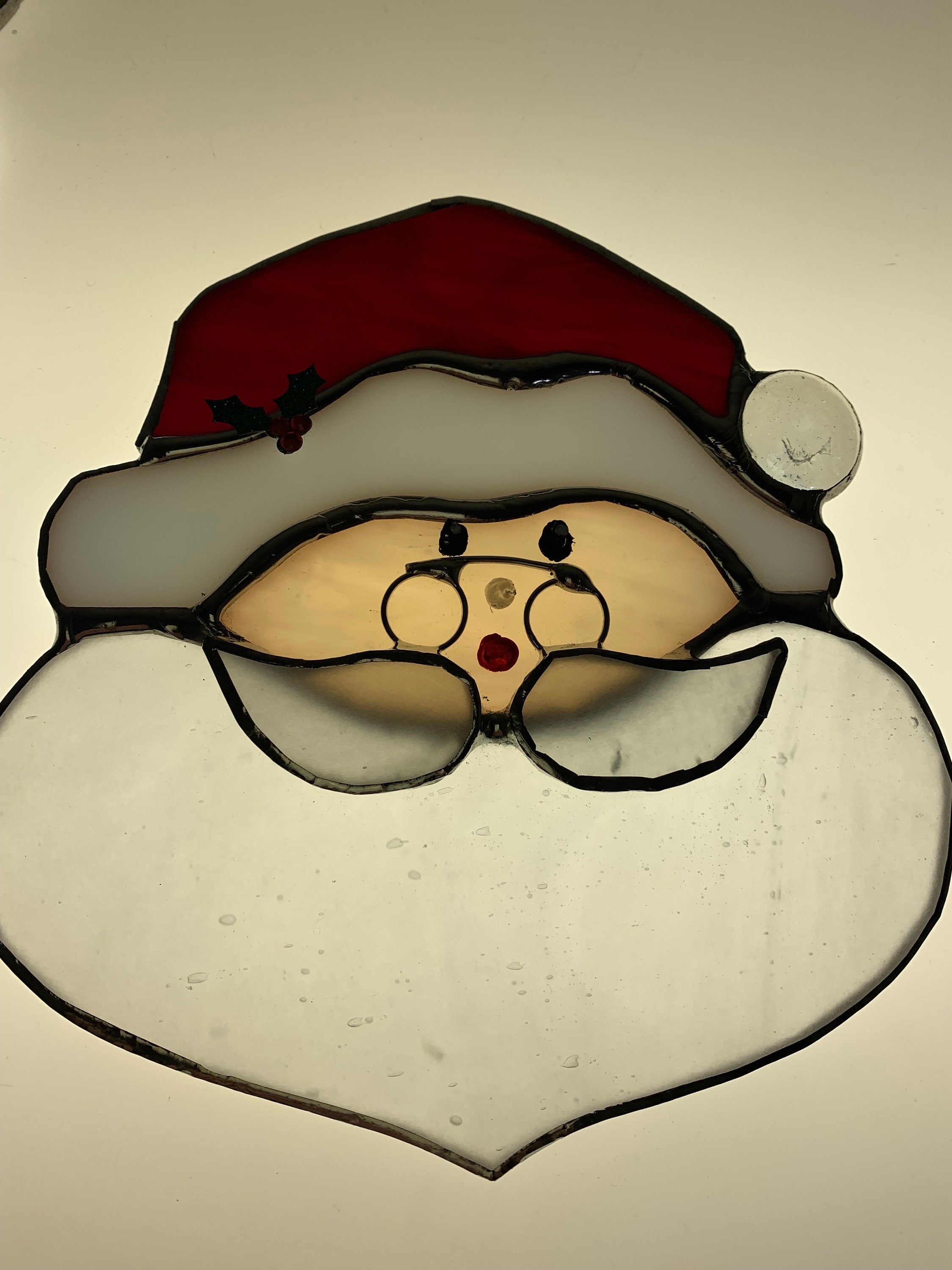 Stained Glass Santa With Glasses - Etsy
