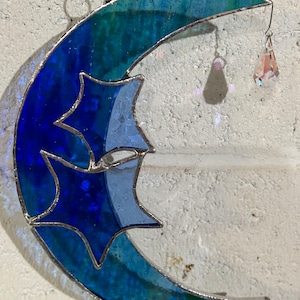 Stained Glass 1/2 Moon - Etsy