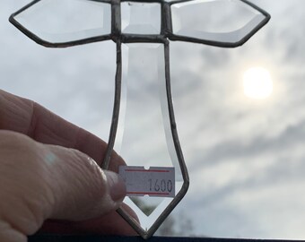 1 Wide Beveled Cross in Stained Glass - Etsy