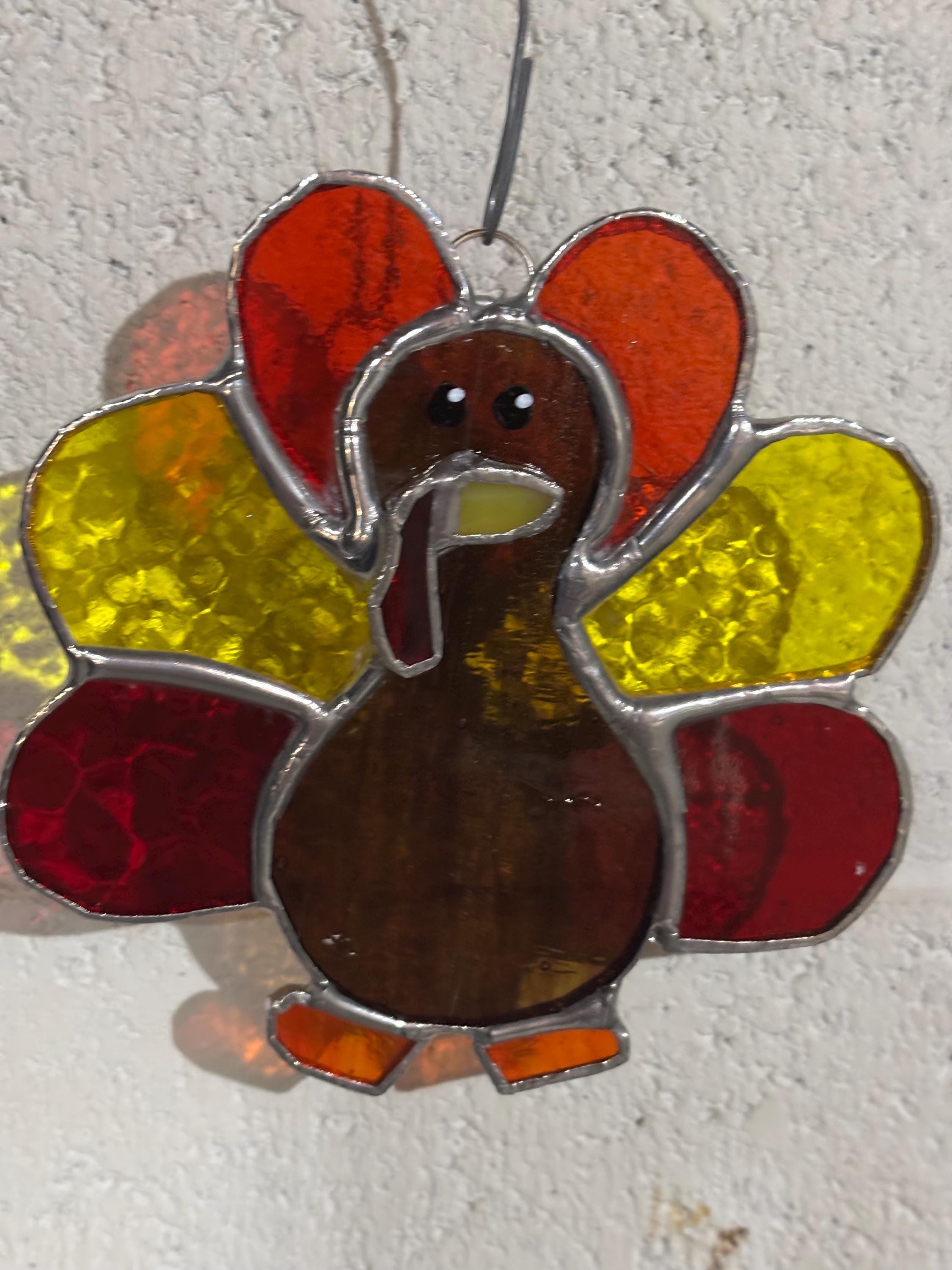 Stained Glass Happy Turkey - Etsy