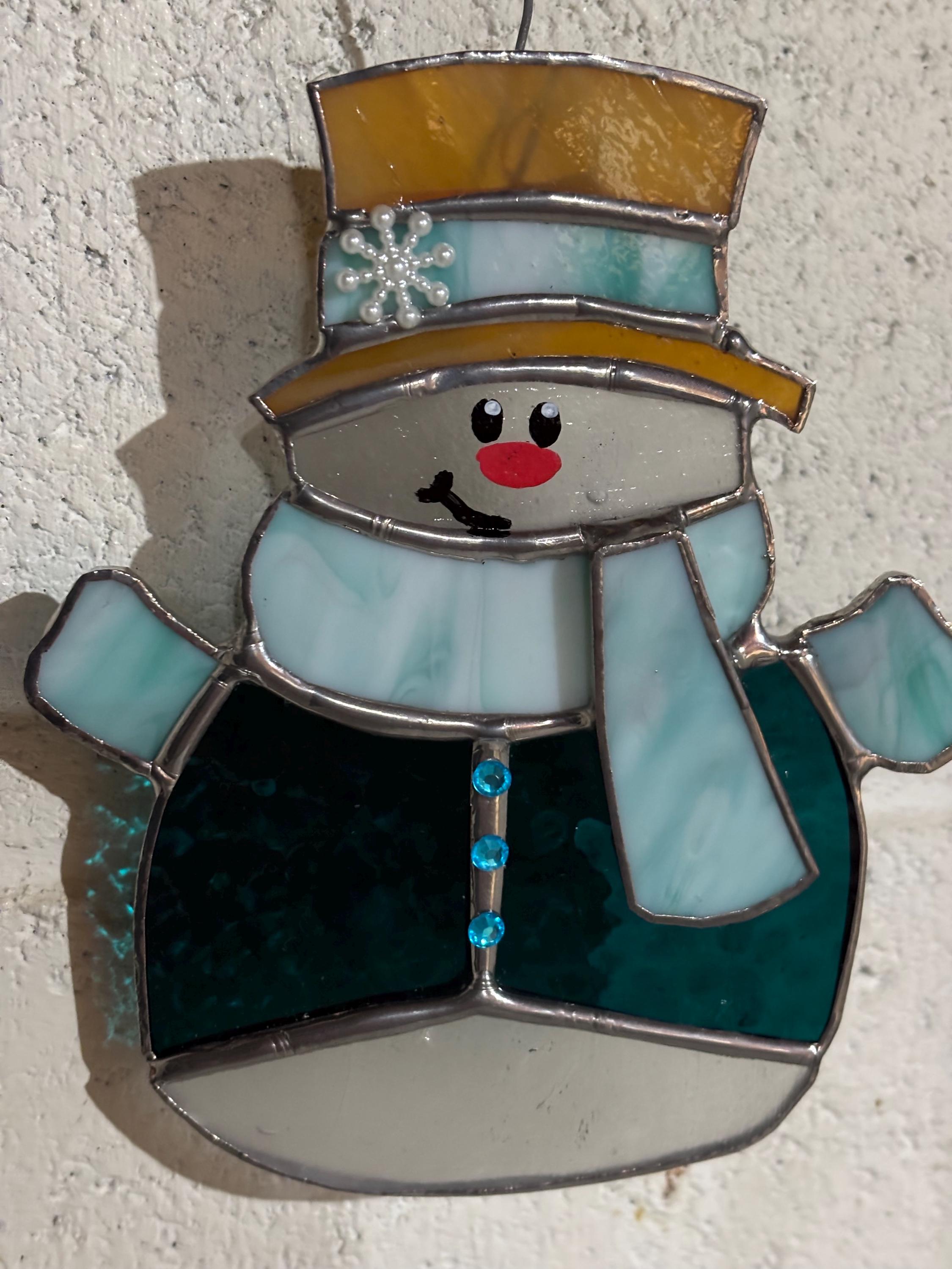 Stained Glass Snowman - Etsy