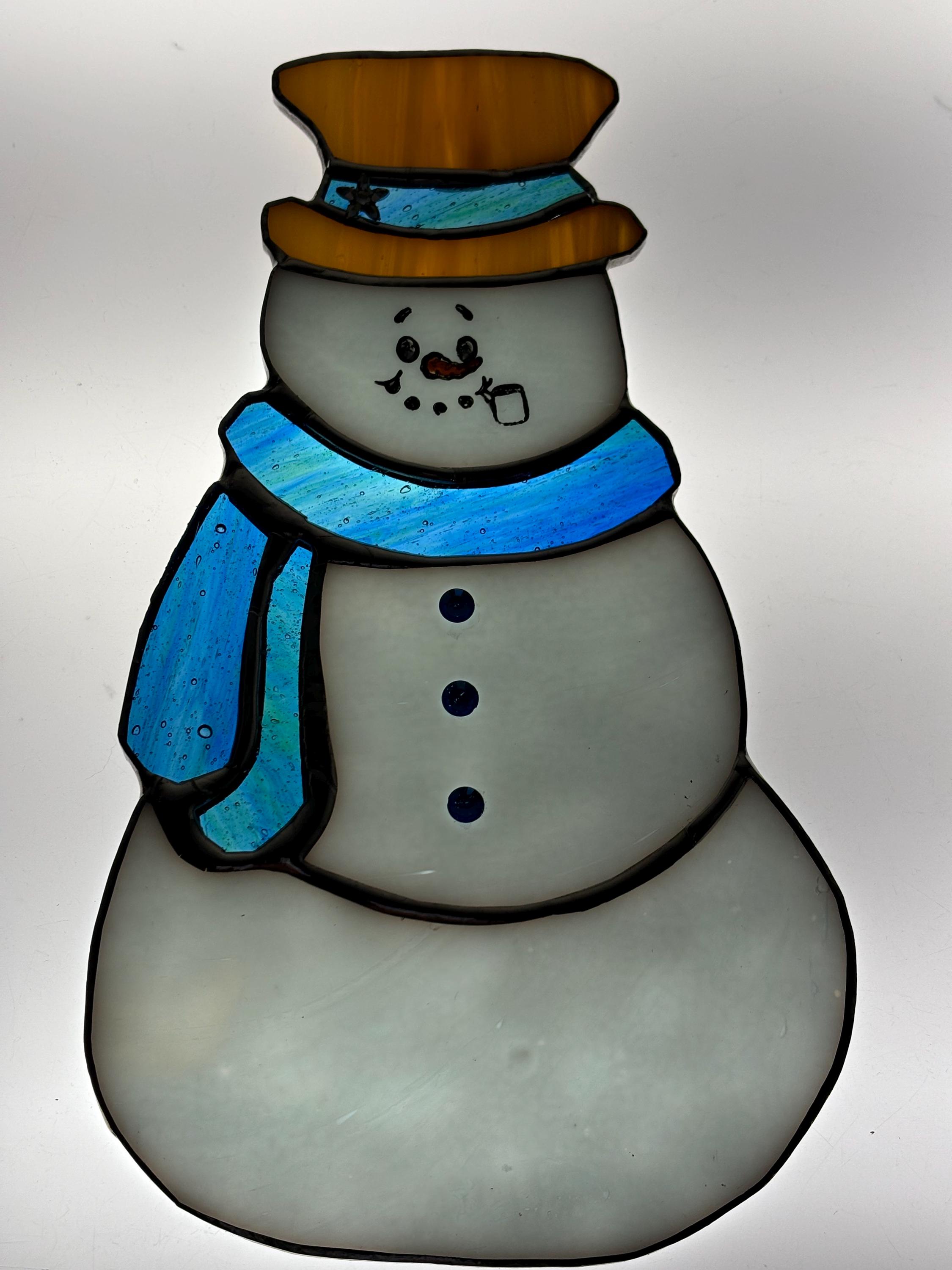 Stained Glass Snowman - Etsy