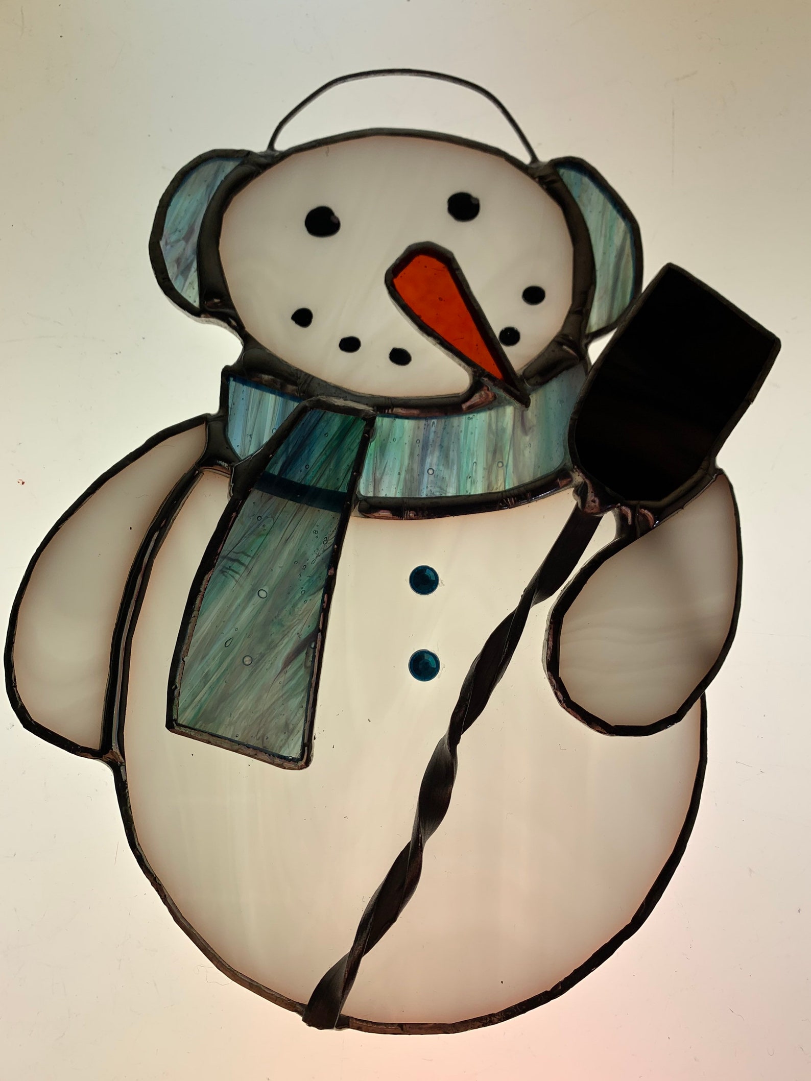 Stained glass snowman | Etsy