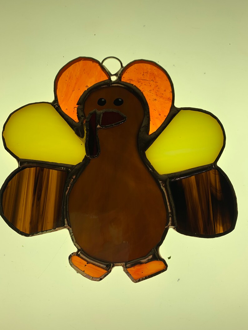 Stained Glass Happy Turkey - Etsy