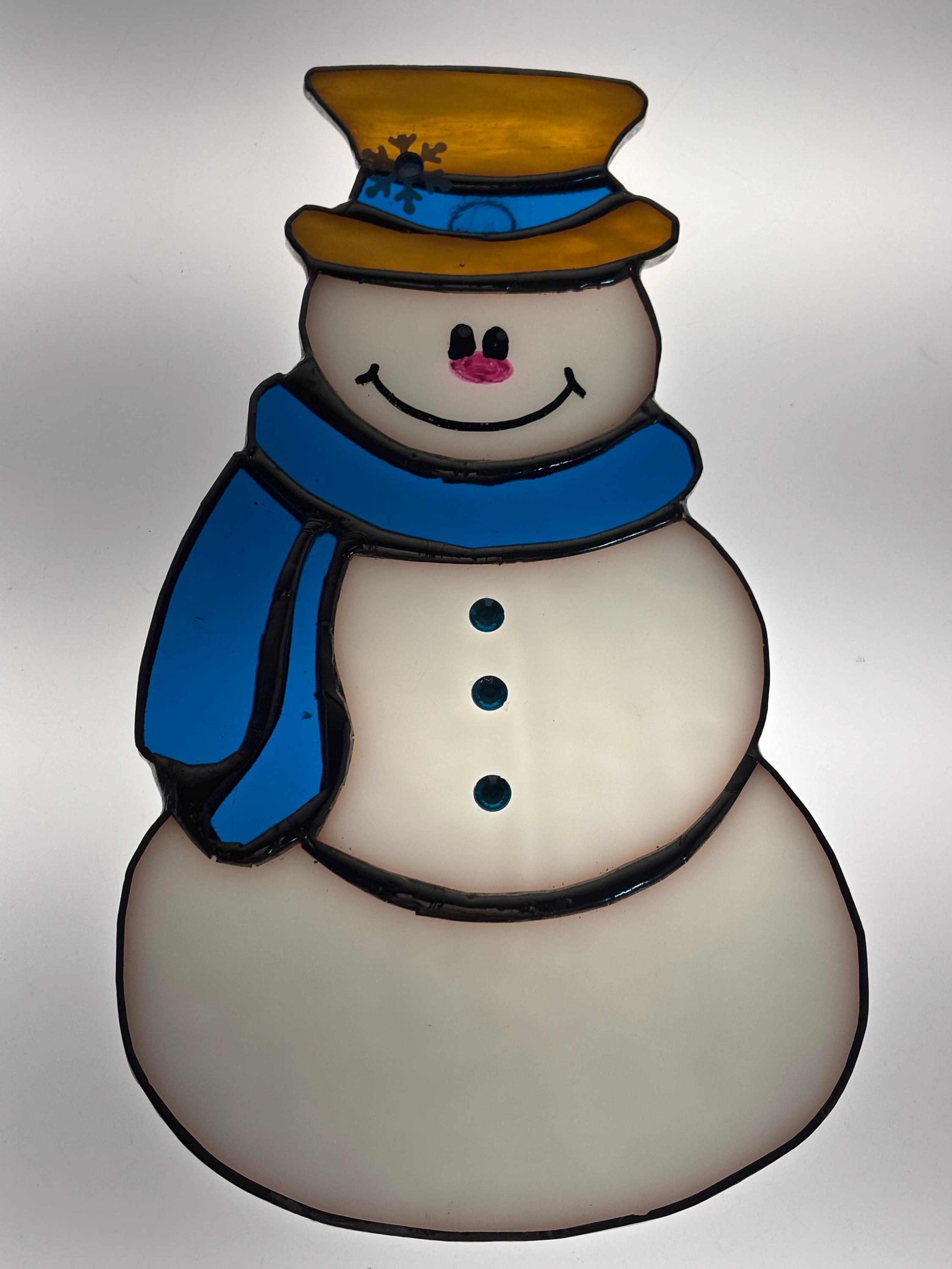 Stained Glass Snowman - Etsy
