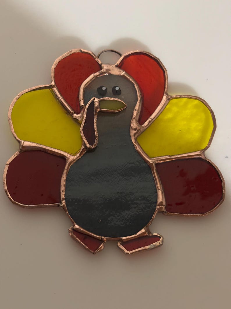 Stained Glass Happy Turkey - Etsy