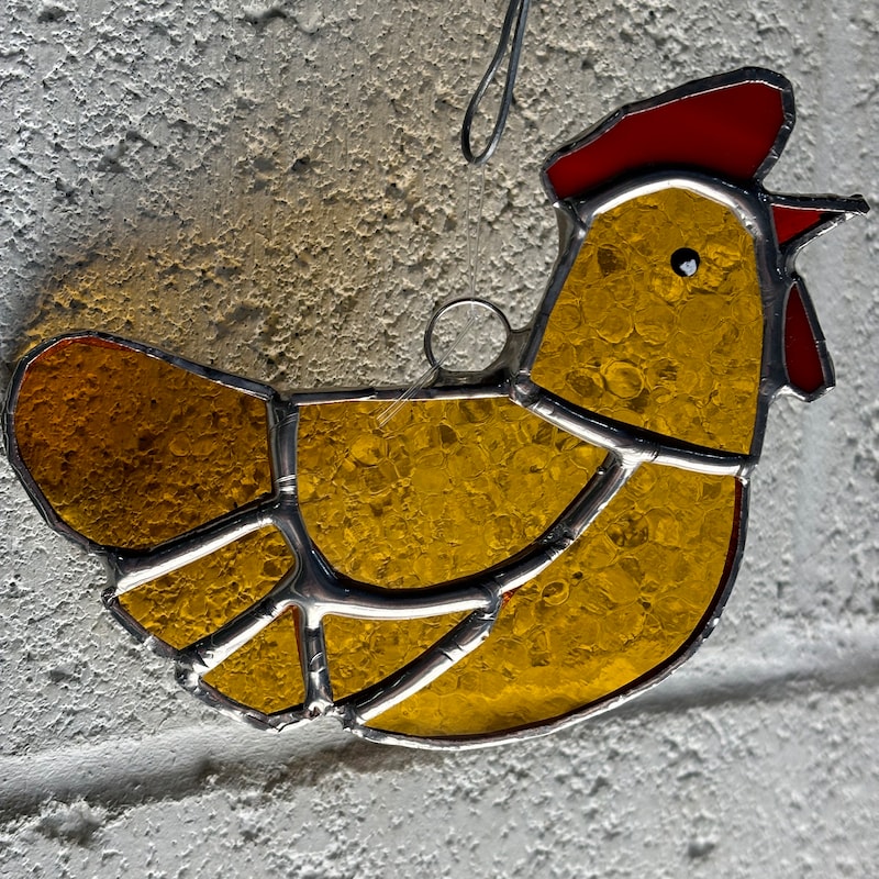 Stained Glass Chickens Etsy