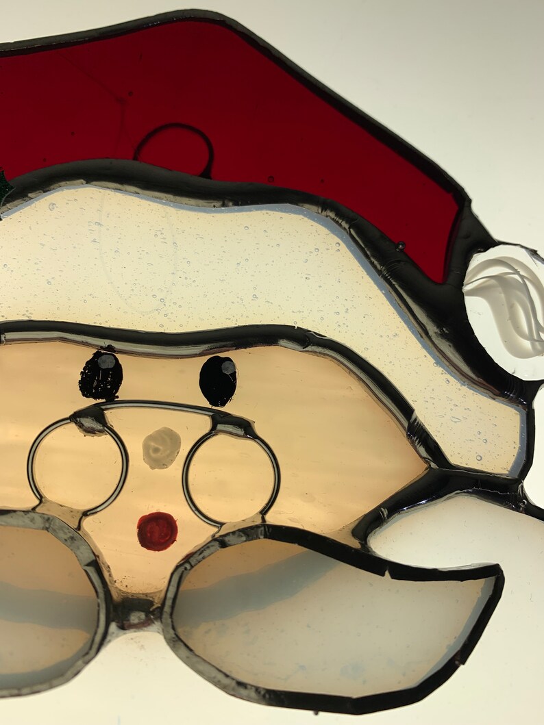 Stained Glass Santa With Glasses - Etsy