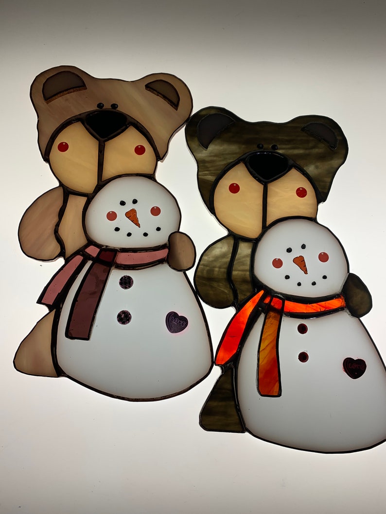 Tall Bear With Snowman - Etsy