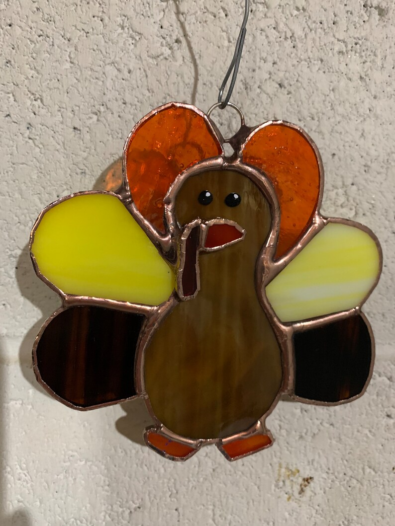 Stained Glass Happy Turkey - Etsy