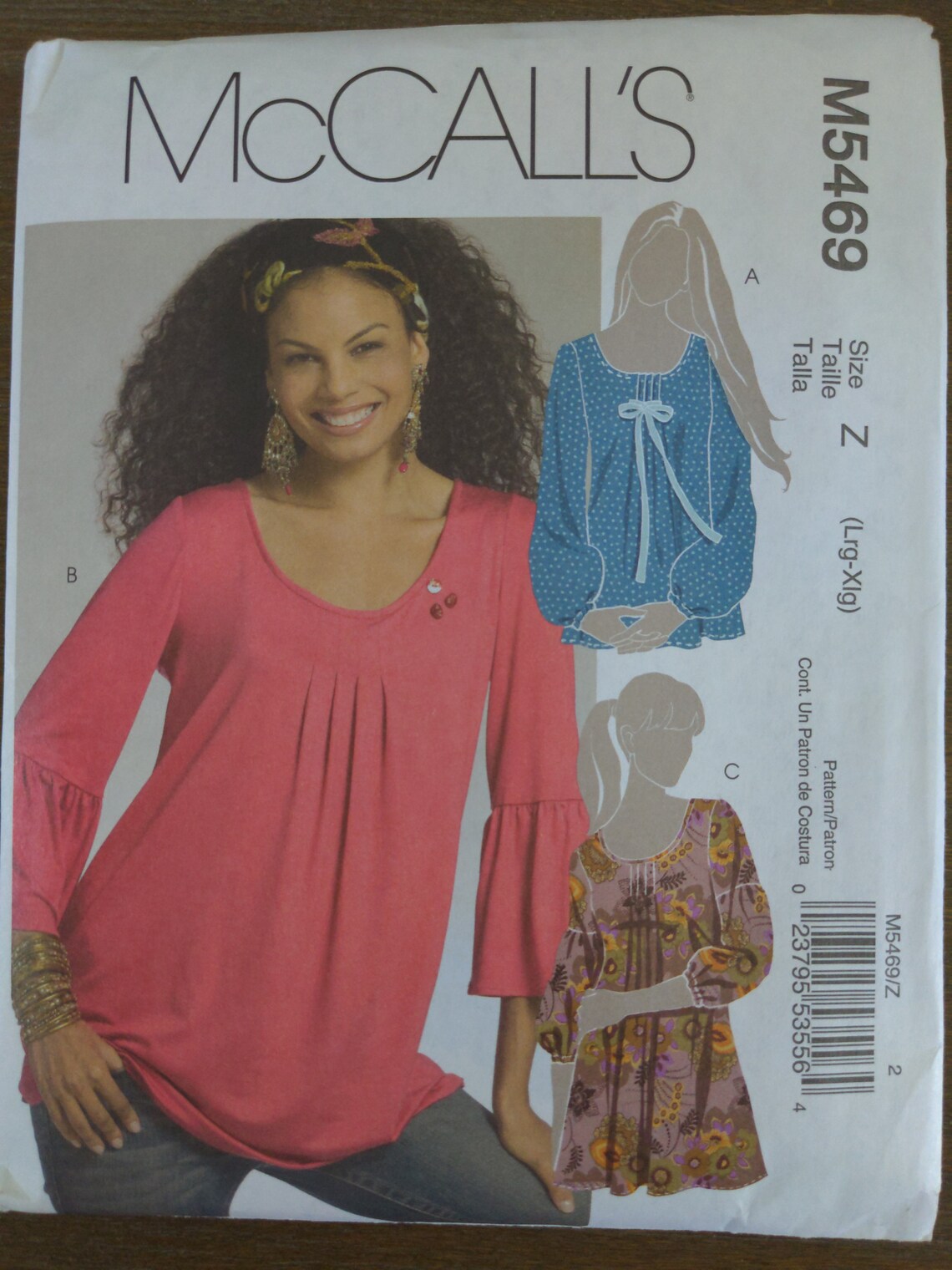 Mccall's Misses' Tunic Top Sewing Pattern #M5469 - Etsy
