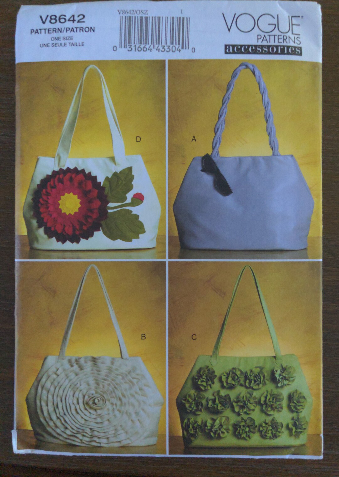 Vogue Accessories Bag Sewing Pattern #V8642 - Etsy