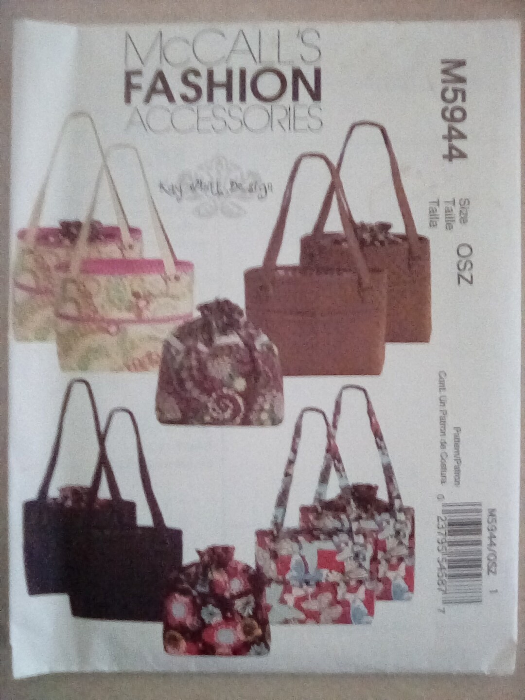 Tote Bag Sewing Pattern by Mccalls - Kay Whitt Design Pattern #M5944 - Etsy