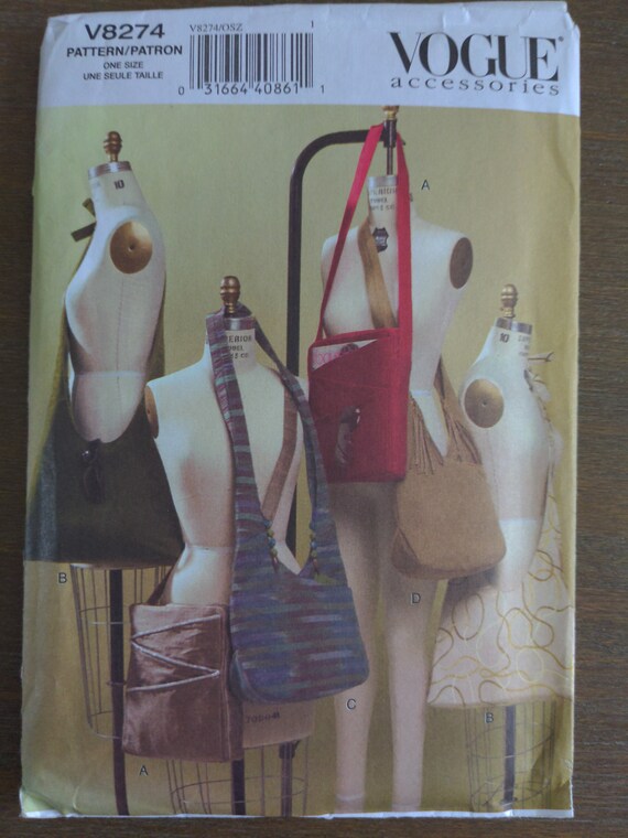 Vogue Accessories Crossbody Bag Sewing Pattern V8274 | Etsy