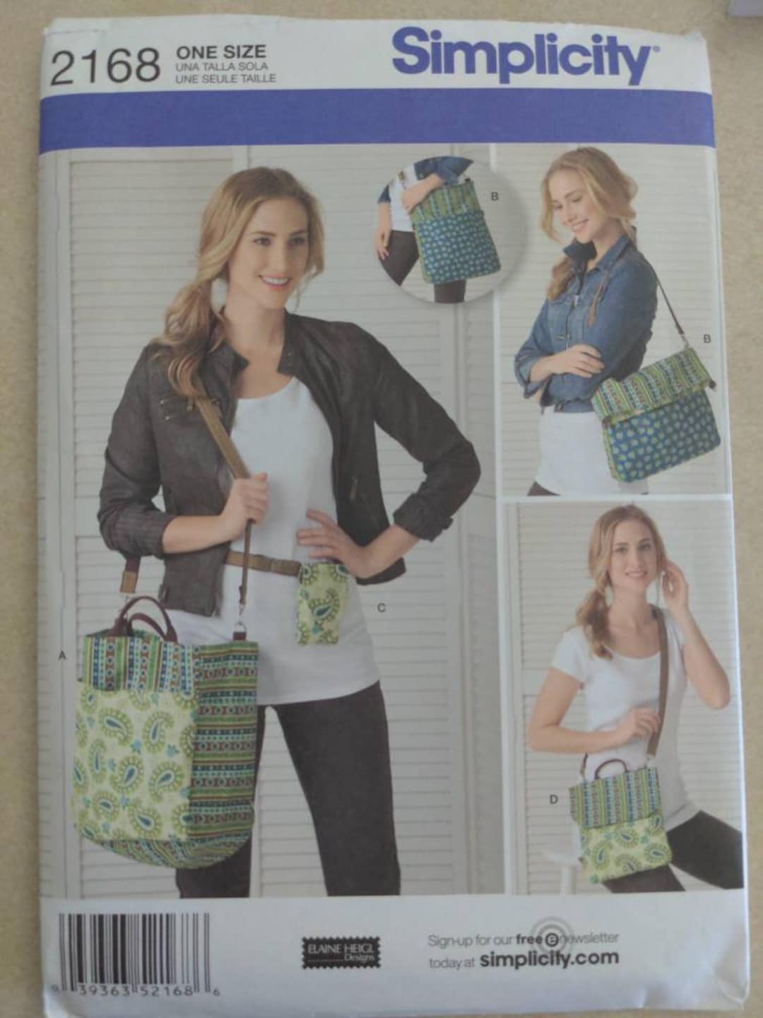 Simplicity Bag Sewing Pattern #2168 - Etsy