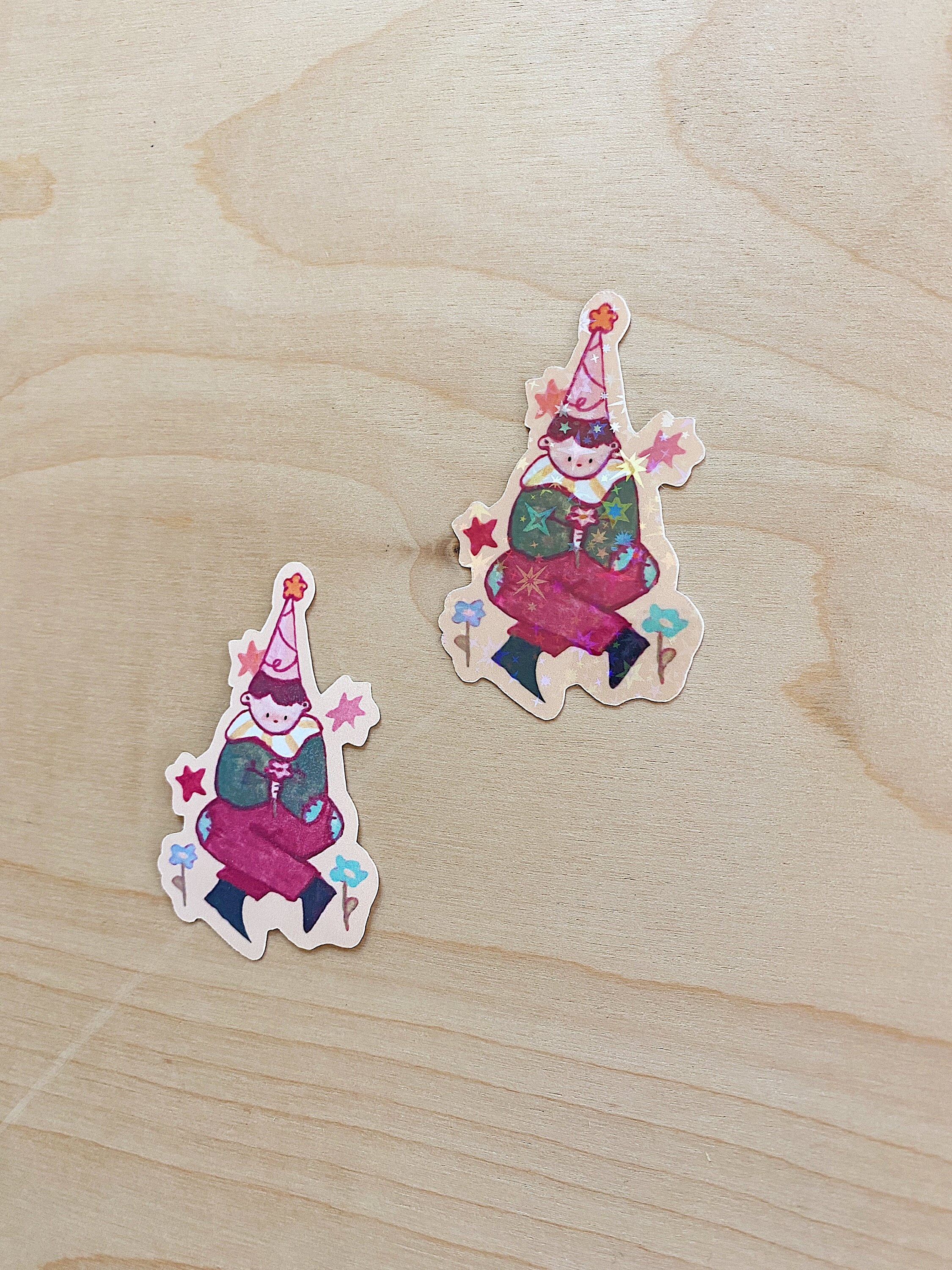 Cute Clown Sticker Holographic Matte Waterproof Wizard - Etsy