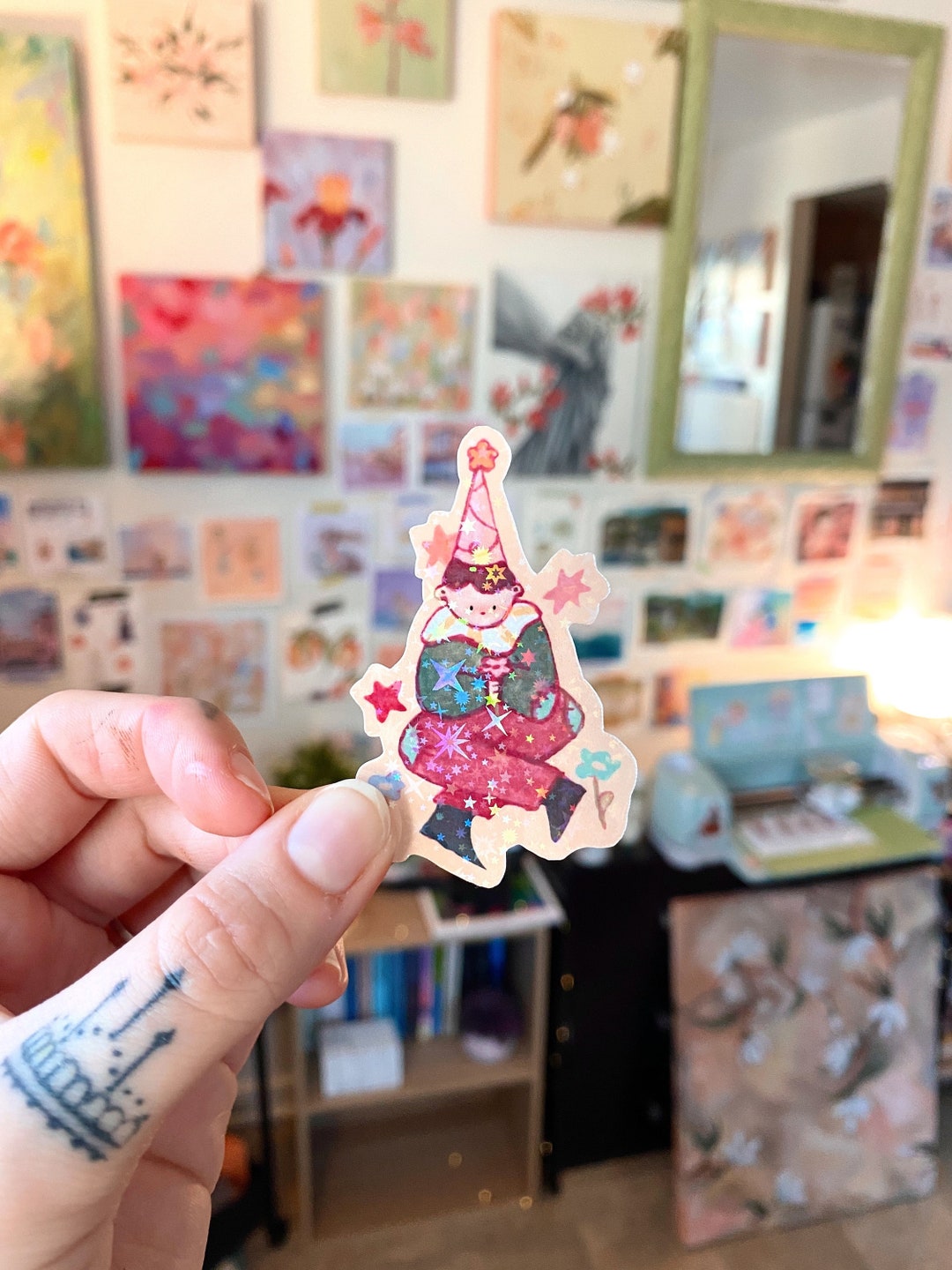 Cute Clown Sticker Holographic Matte Waterproof Wizard - Etsy