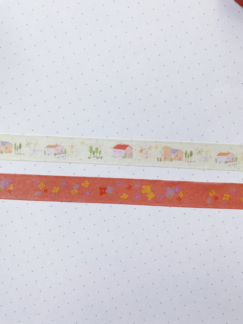 Cottage Core Washi Tape Houses Flowers Sheep Cottages - Etsy