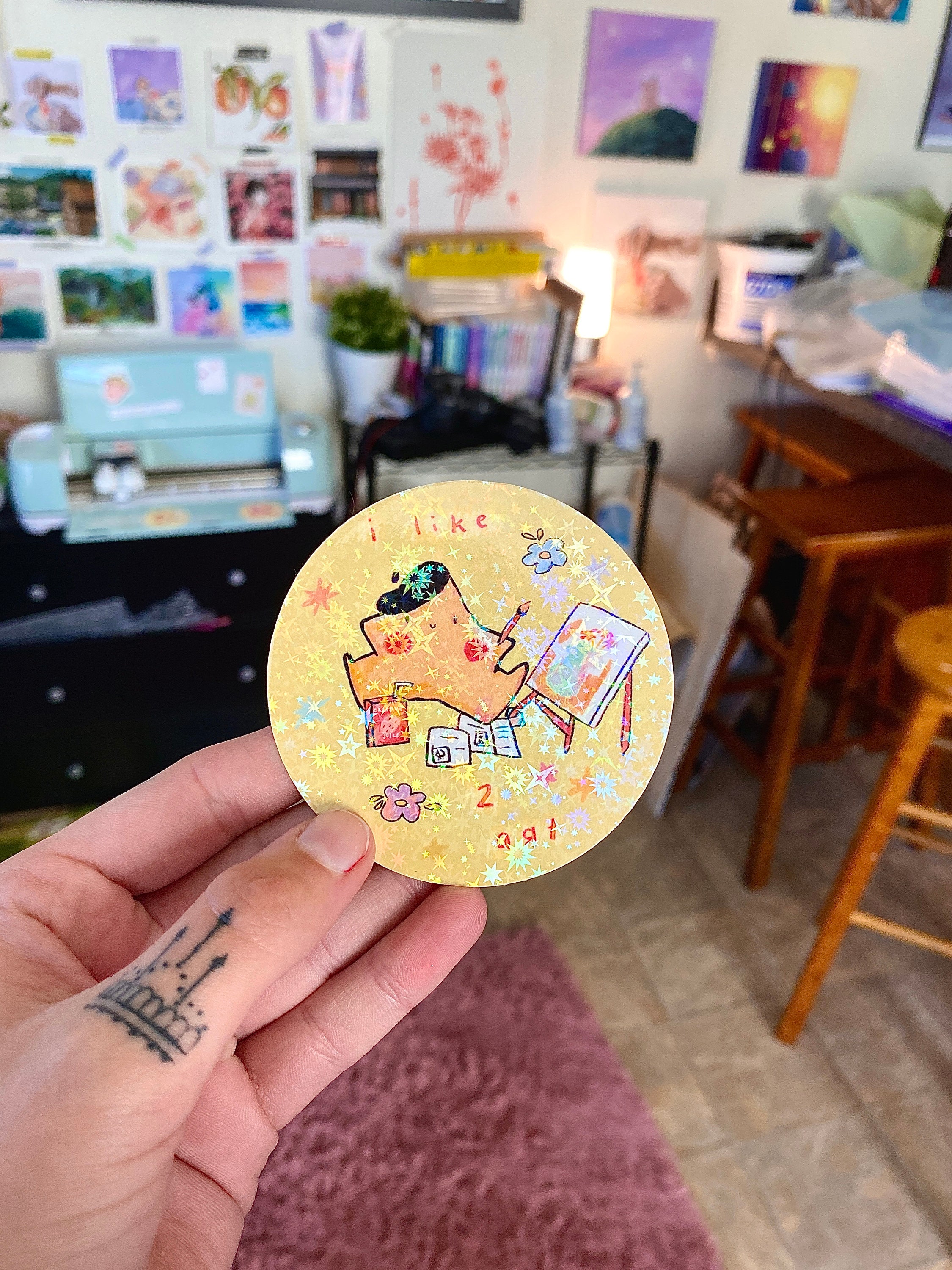 Chonky Star i Like to Art Sticker Holographic - Etsy