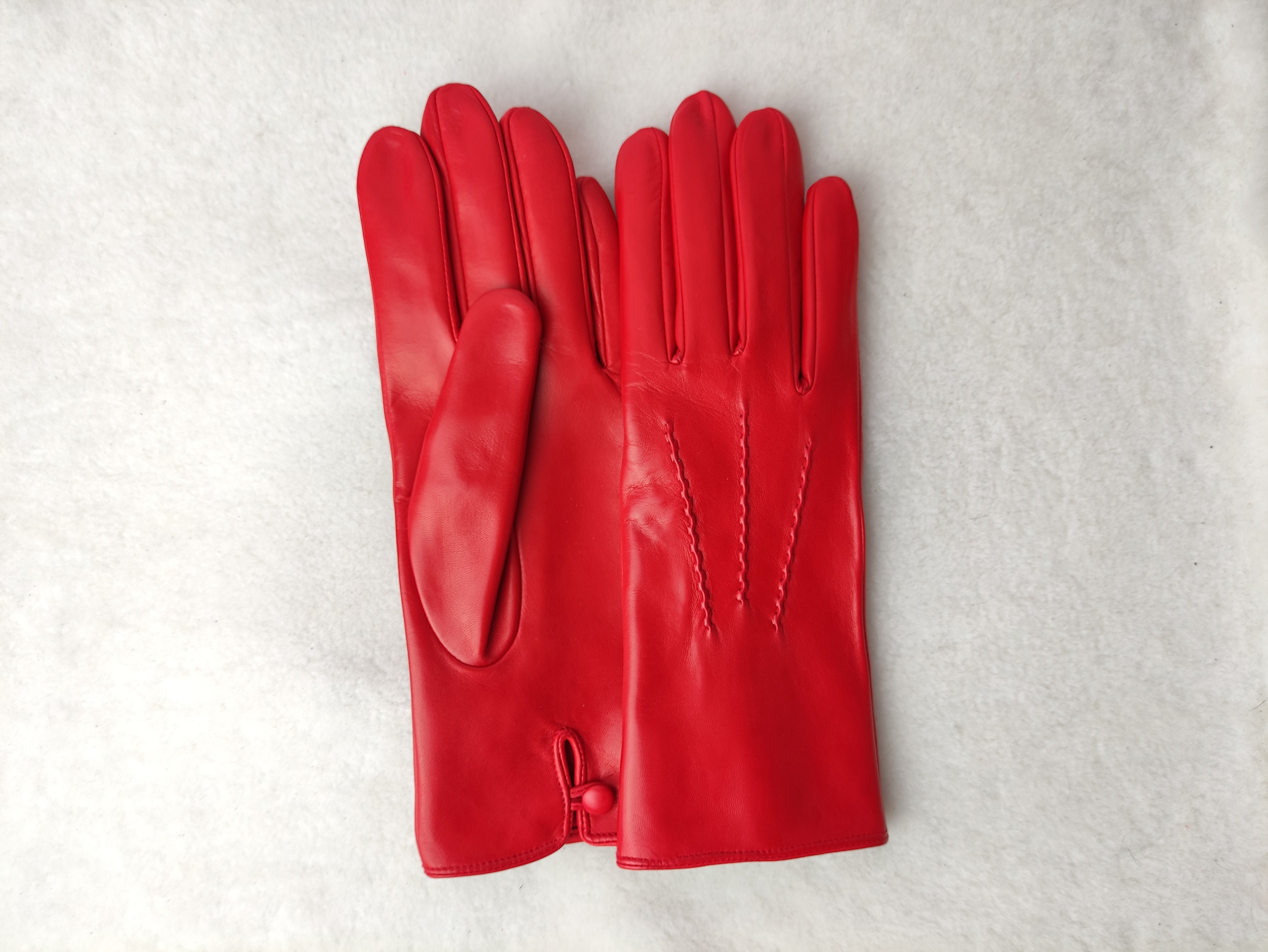 Cashmere Lined Leather Gloves: Handmade Lambskin Nappa Driving Gloves ...