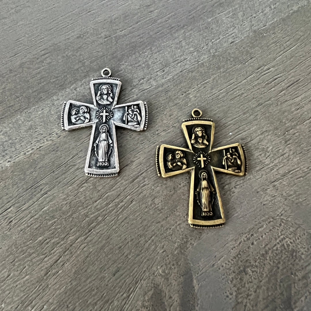 Catholic Religious Medals-four Way Medal-cruciform-catholic Symbols ...