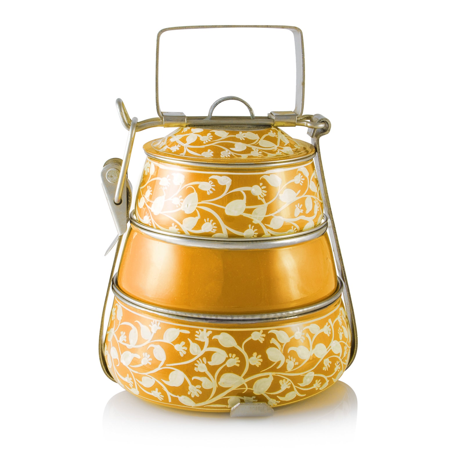 3 Tier Pyramid Handpainted Indian-Tiffin Box | Etsy