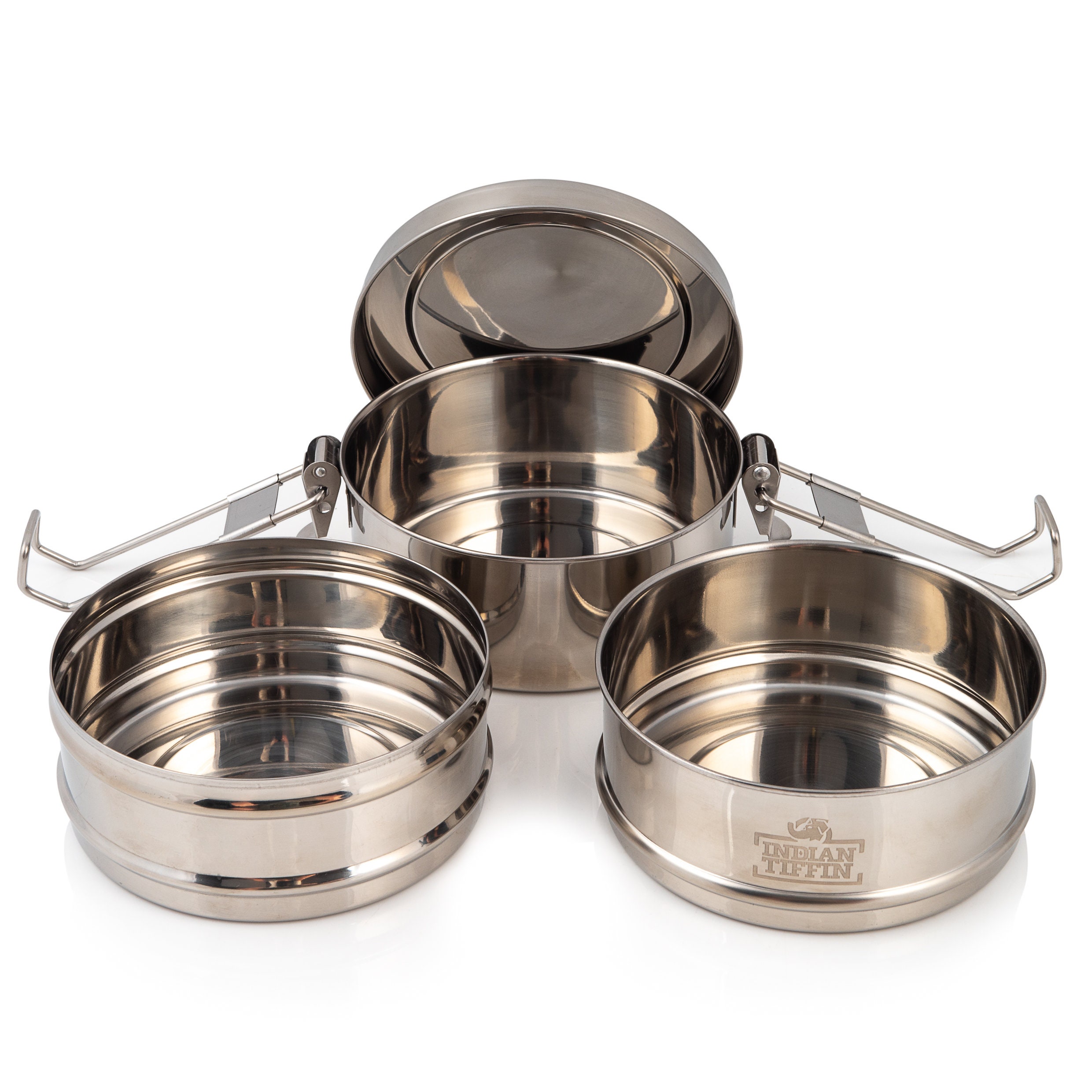 3 Tier Indian-tiffin Stainless Steel Large Tiffin Lunch Box - Etsy