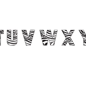 Zebra Alphabet - Zebra Font Vector A-Z - Etsy