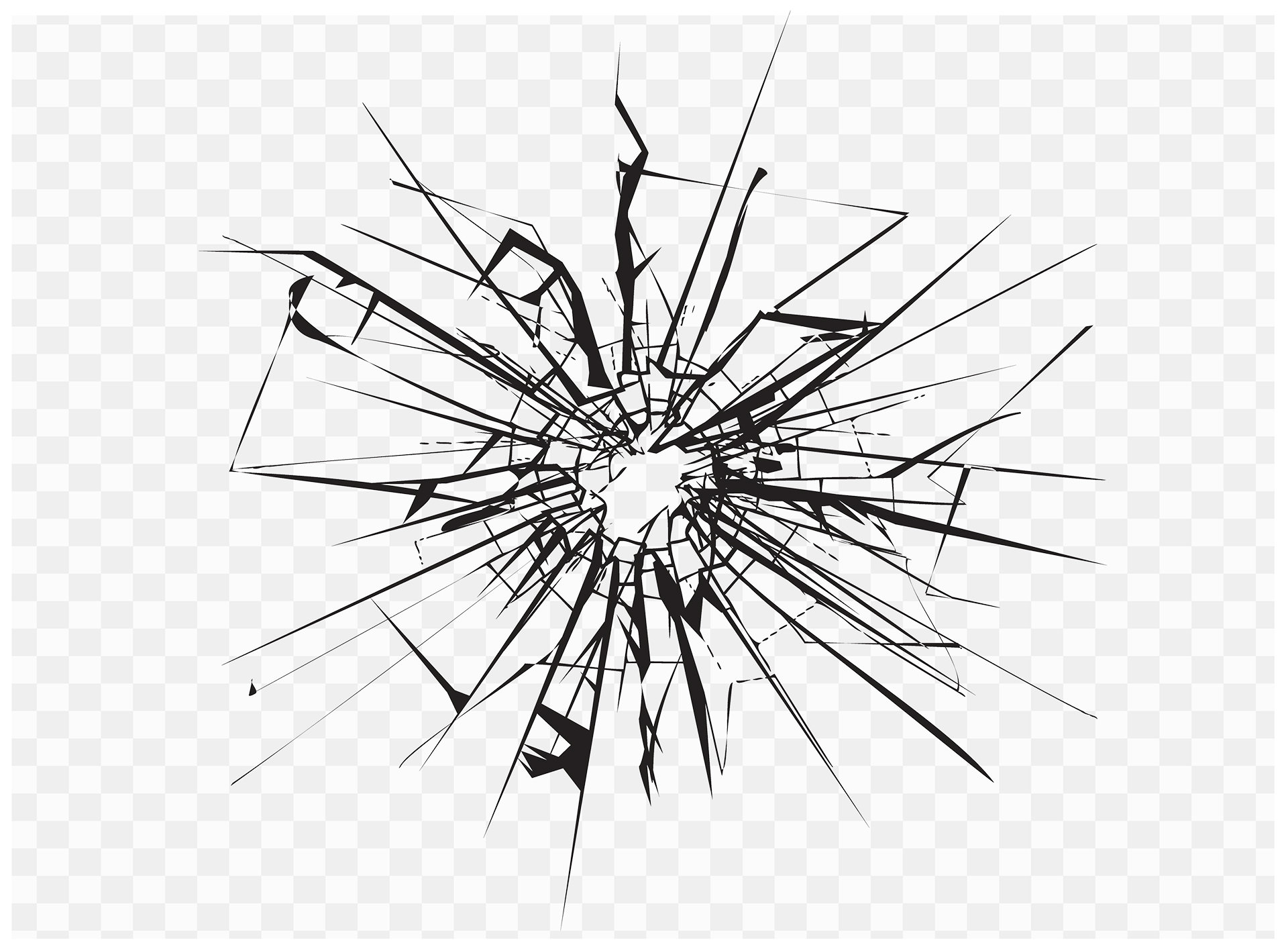 Cracked Glass Clipart Shattered Glass Vector Etsy