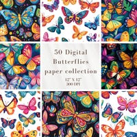 Spring Digital Paper Pack Hand Drawn Birds Floral Patterns INSTANT ...