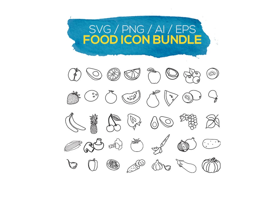 Food Icons SVG - Food Icon Bundle SVG - Etsy