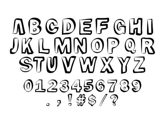 Hand Drawn Alphabet SVG A to Z Font SVG - Etsy Finland