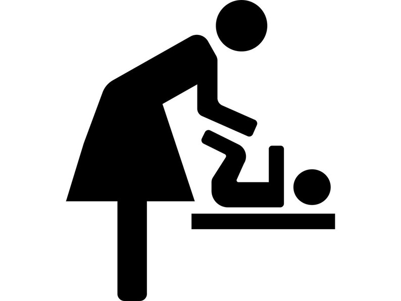 Restroom Sign Icons Set - Gender, Disability, Baby Changing, Shower ...