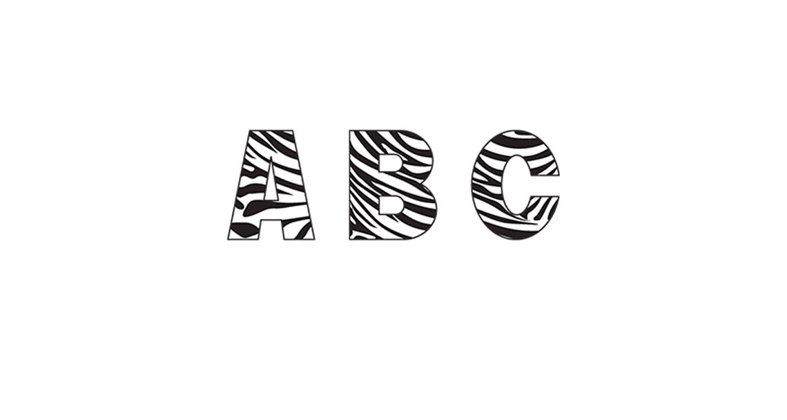 Zebra Alphabet Zebra Font Vector A-Z - Etsy