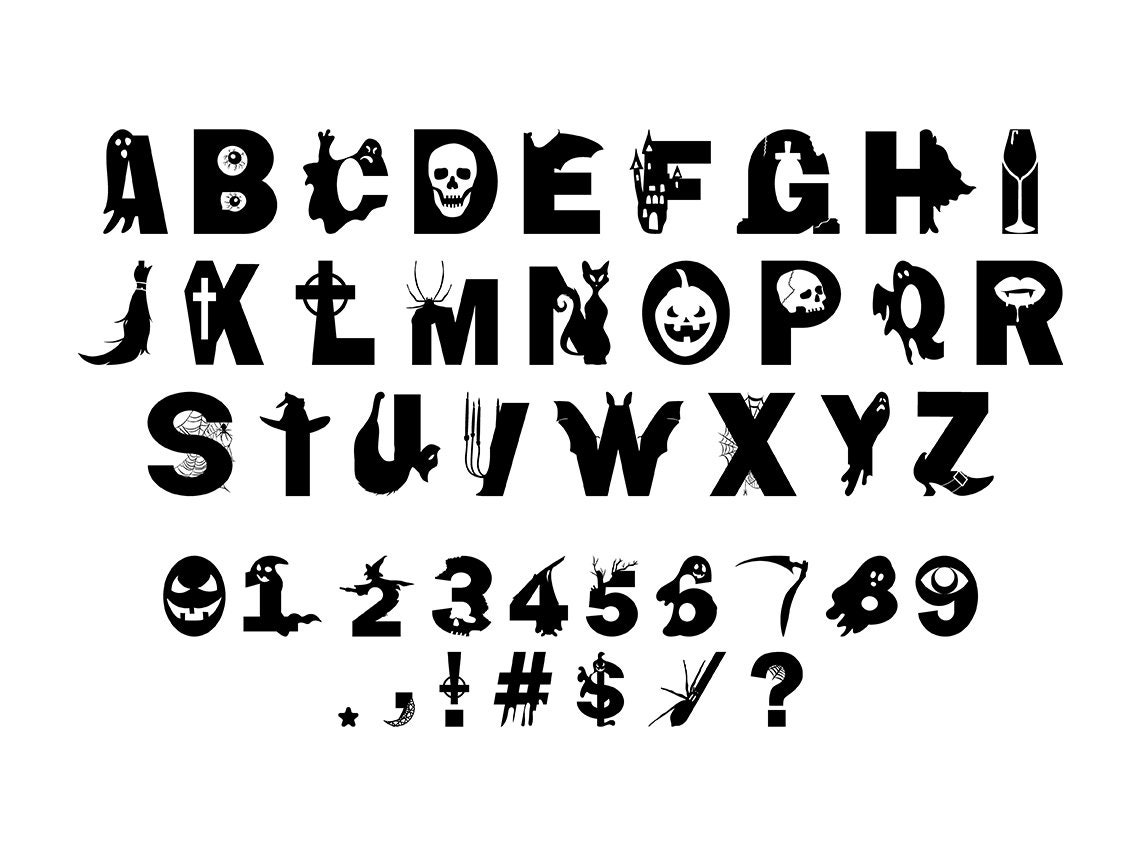 Halloween Font SVG - Spooky Alphabet SVG - Etsy