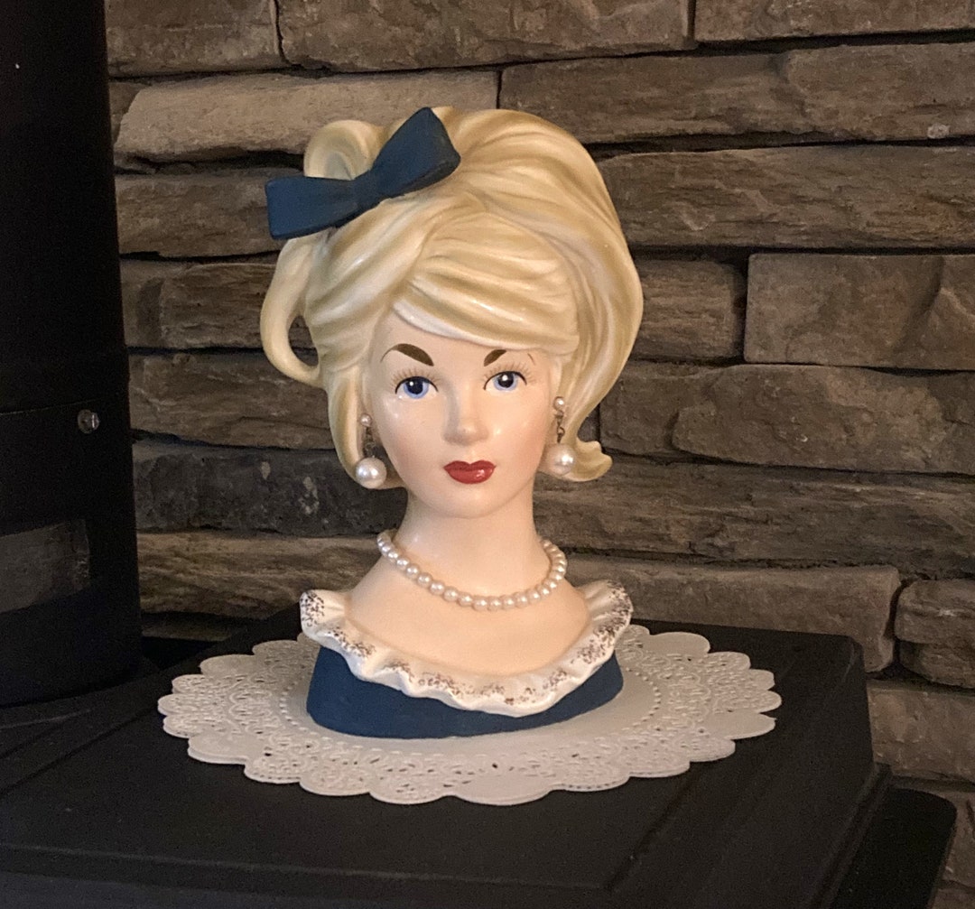 Large 7 1/2" Vintage Relpo K-1612 Lady Headvase - Etsy