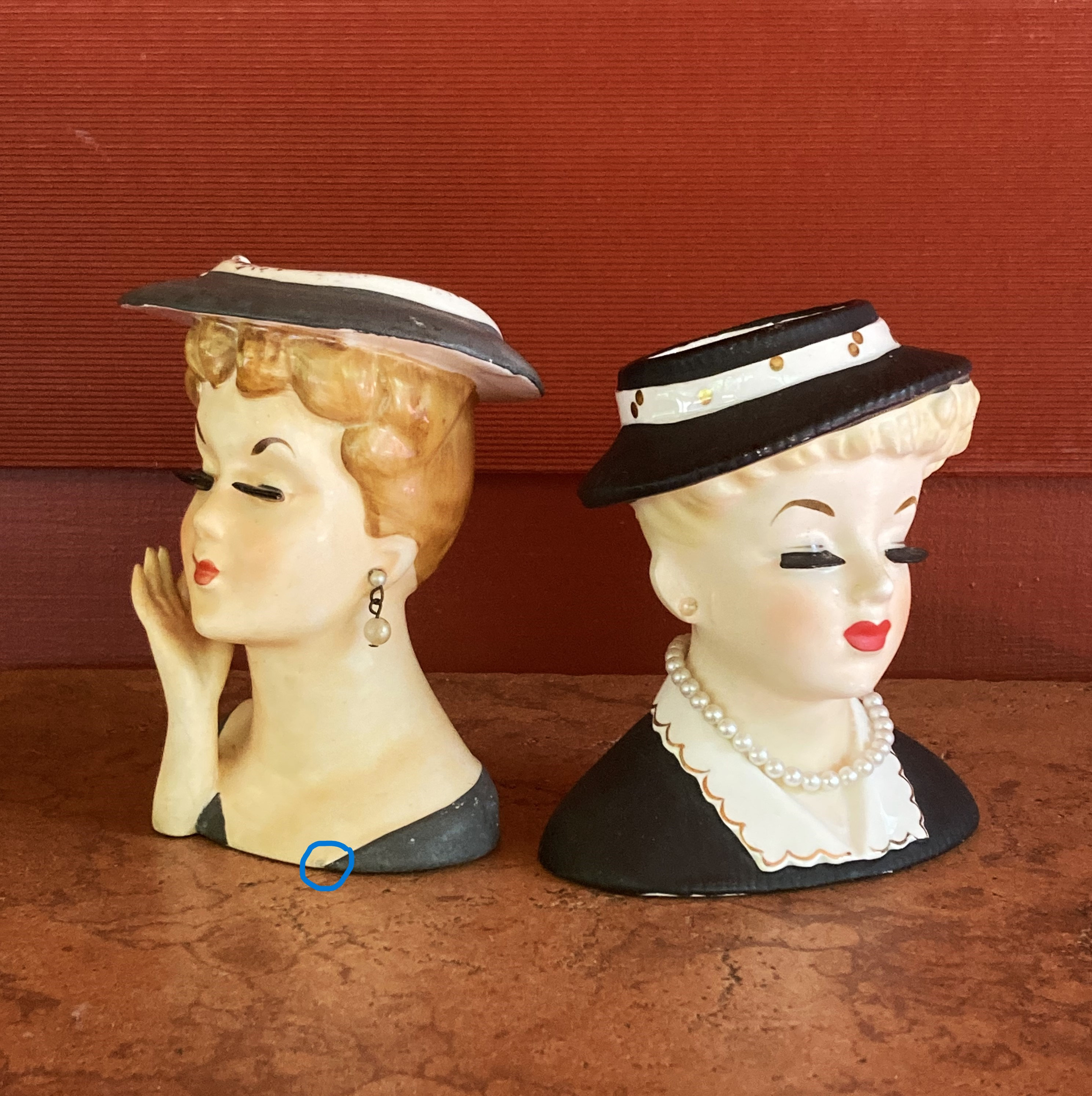 Pair of 4 1/2 Vintage Head Vases - Etsy